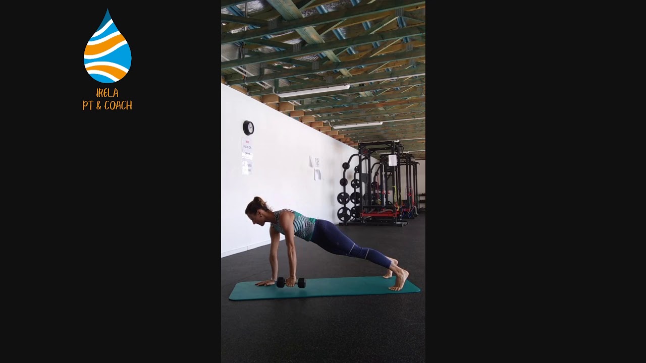 Ideas core - Remo en plancha con mancuerna - YouTube