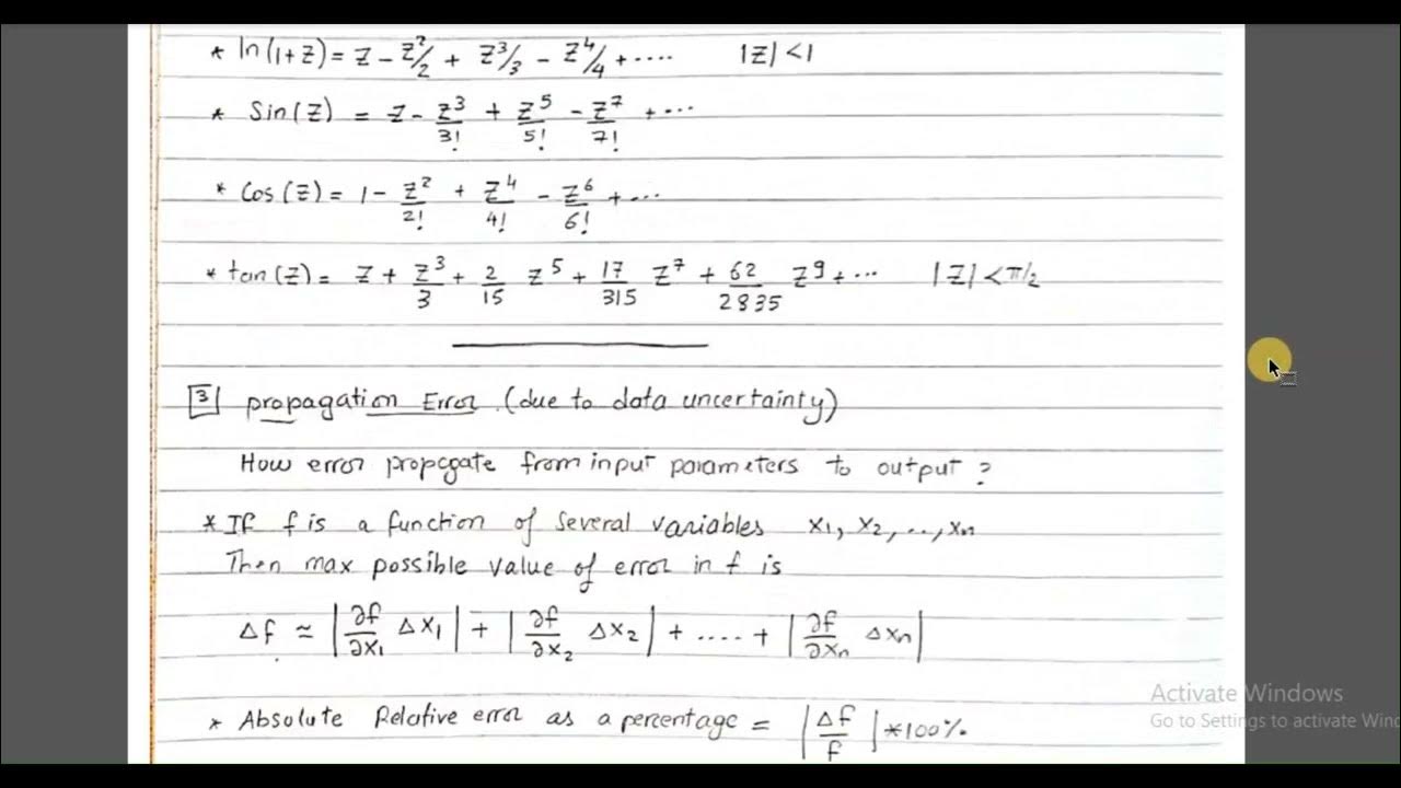 Sheet 1: True error, approximate error & propagation error - YouTube