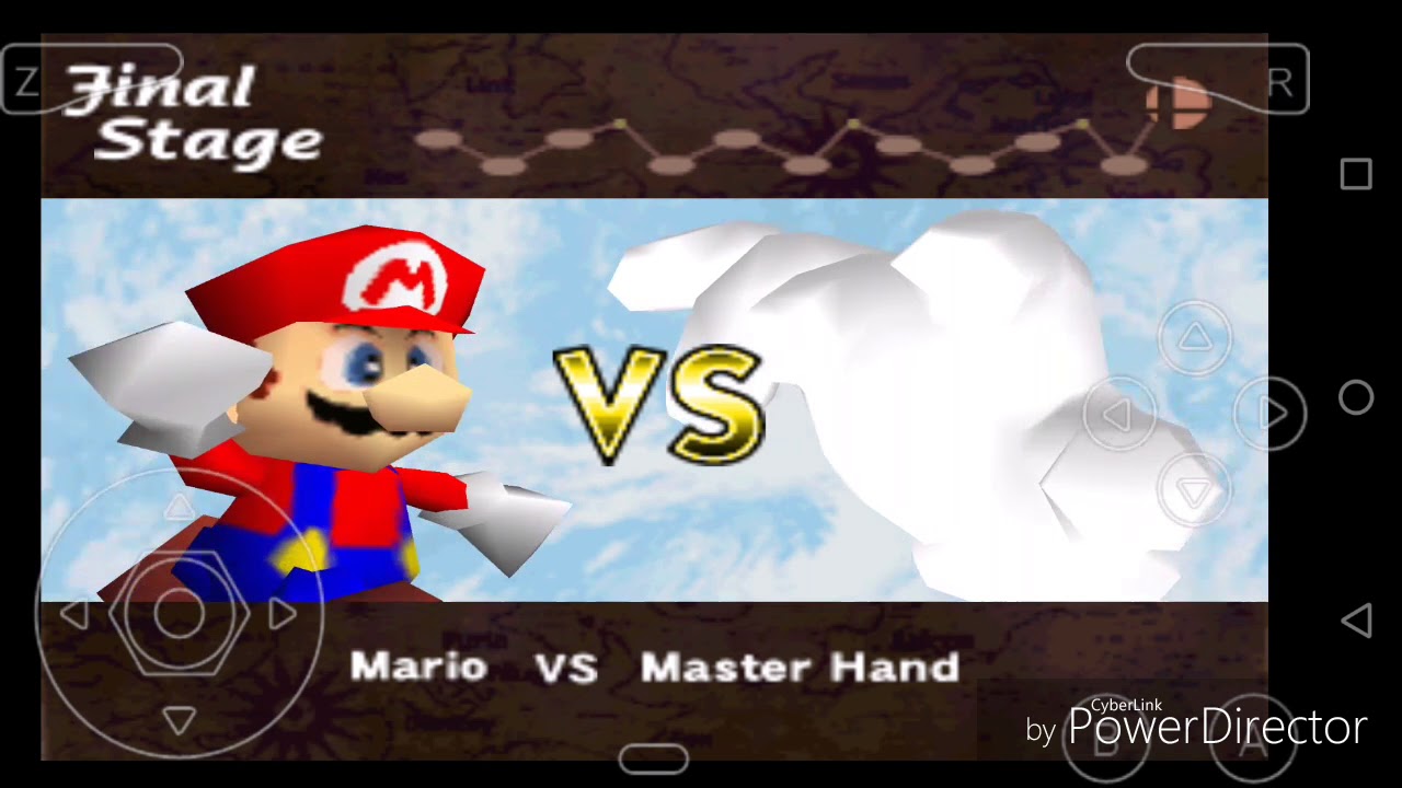 Super smash Bros 64: Mario vs master hand (no damage) on Android - YouTube