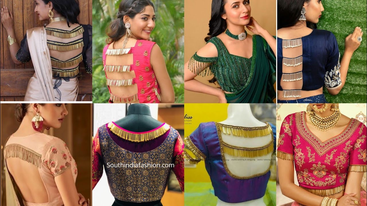 New Pipe Lace Blouse Designs// Blouse Back Neck Pipe Lace design ...