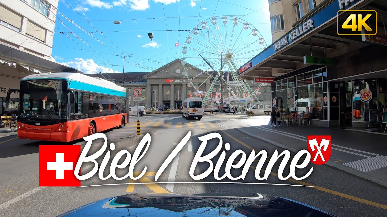 City Drive: Biel/Bienne, Canton of Bern - Switzerland🇨🇭 - YouTube