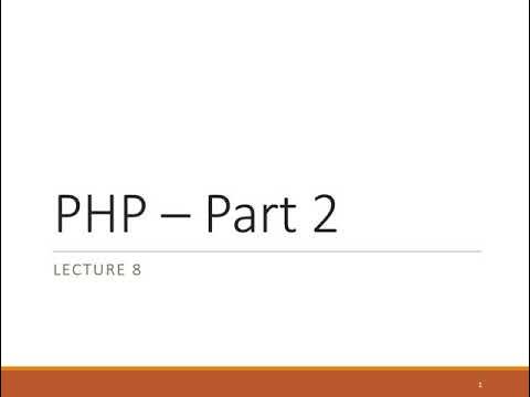 Lect 8 - PHP Part2 - YouTube