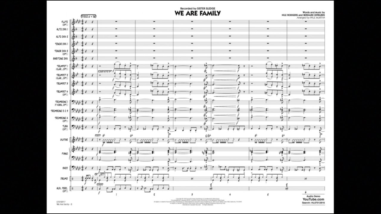 We Are Family arranged by Paul Murtha - YouTube