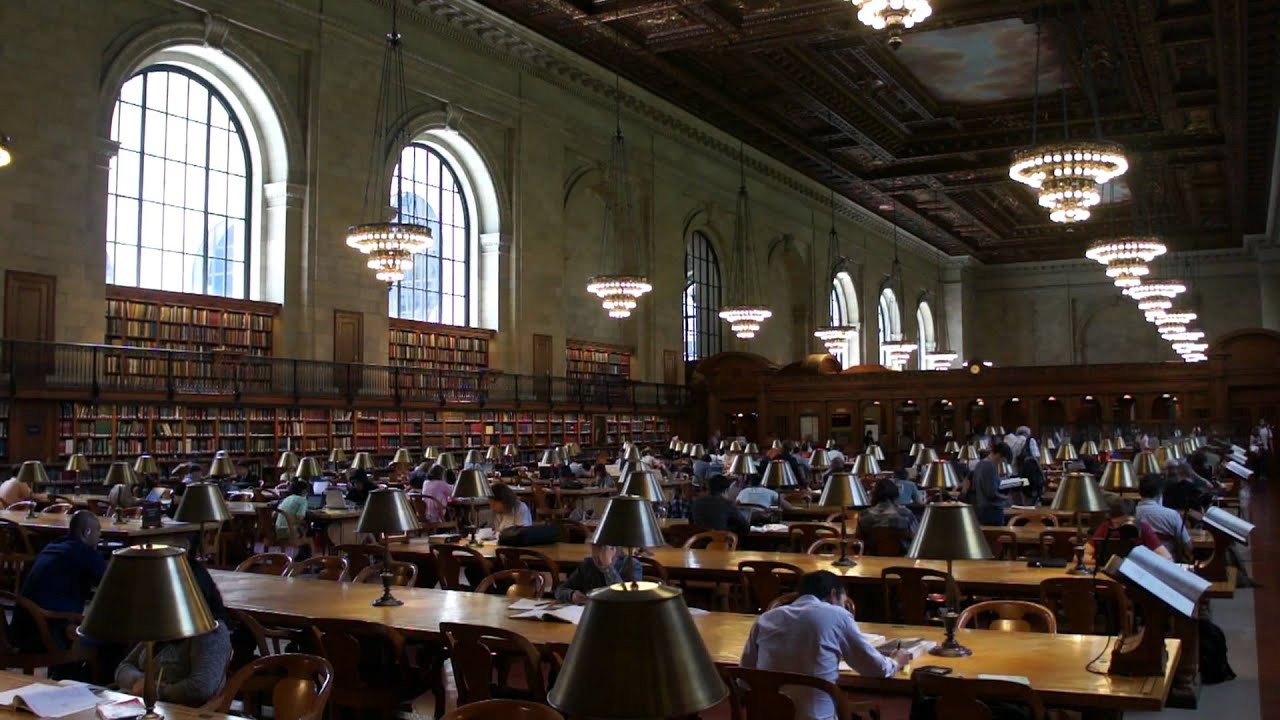 Midtown Manhattan - New York Public Library - Reading Room - YouTube