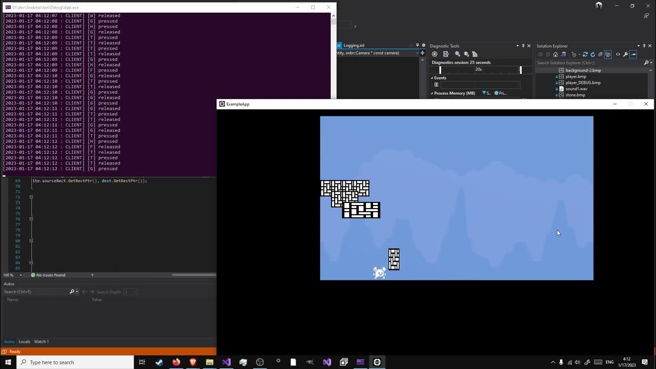 WIP C++ 2D Game Engine - YouTube