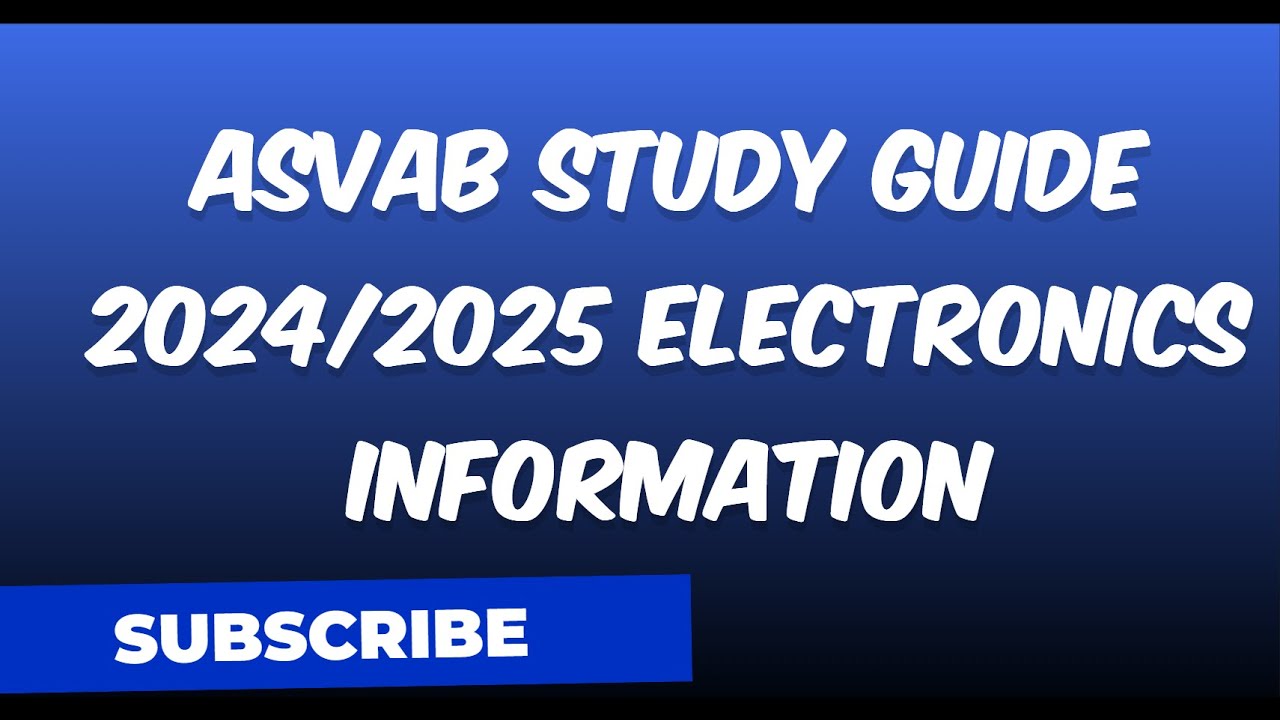 ASVAB Study Guide 2024/2025 Electronics Information - YouTube