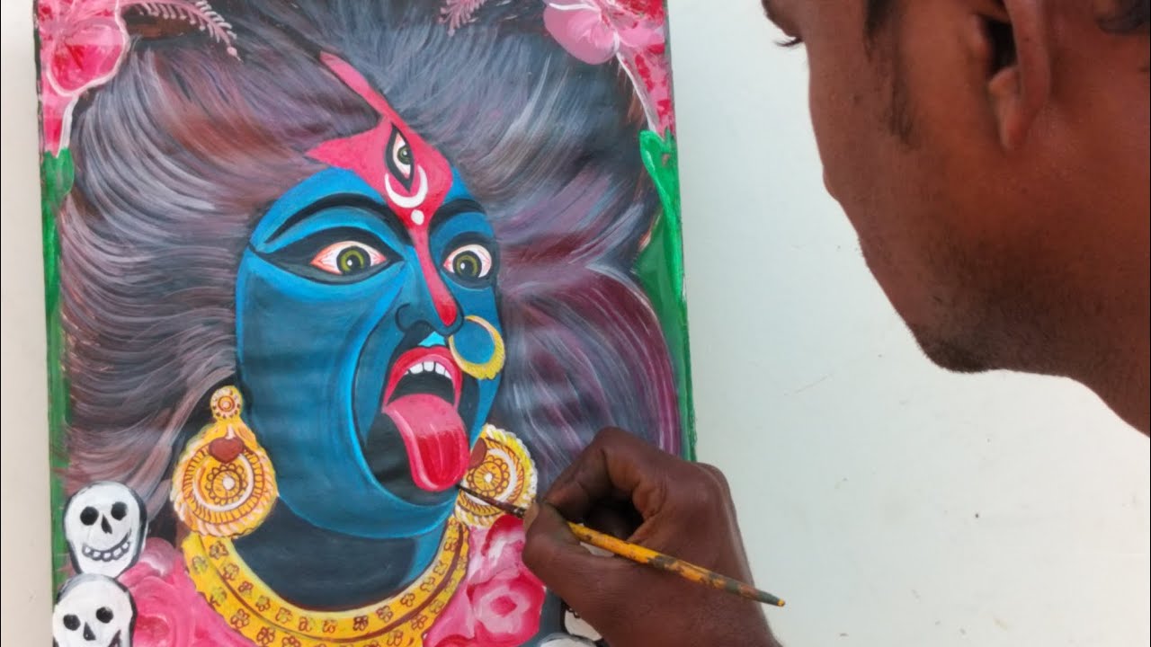 Kali Mata Drawing 🕉️/how to draw maa kali - YouTube