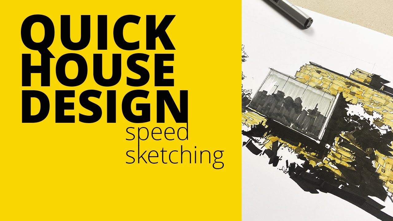 House design. Speed sketching technique - YouTube