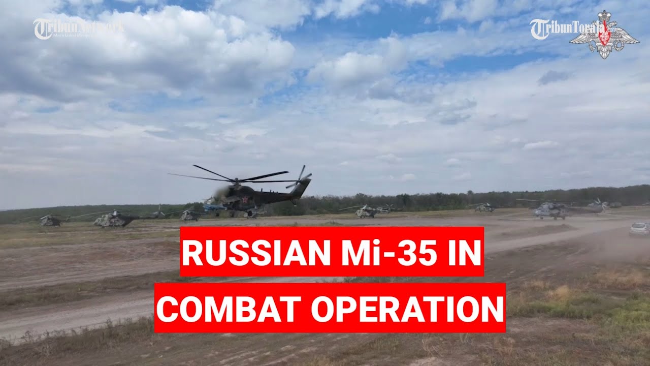 Footage of Russian Mi 35 army aviation helicopter crews during Special ...