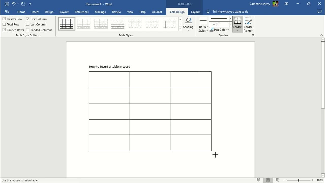 HOW TO INSERT A TABLE IN MICROSOFT WORD - YouTube