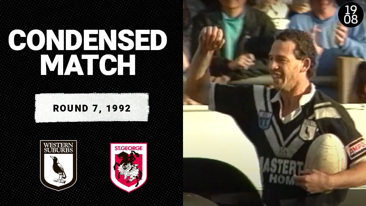 Western Suburbs Magpies vs. St George Dragons | Round 7, 1992 ...