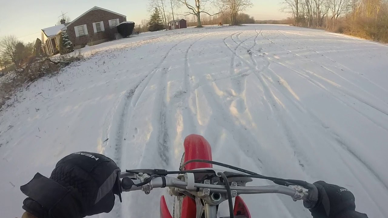 Dirt Bike Drifting On Ice *FAILS* Part One - YouTube