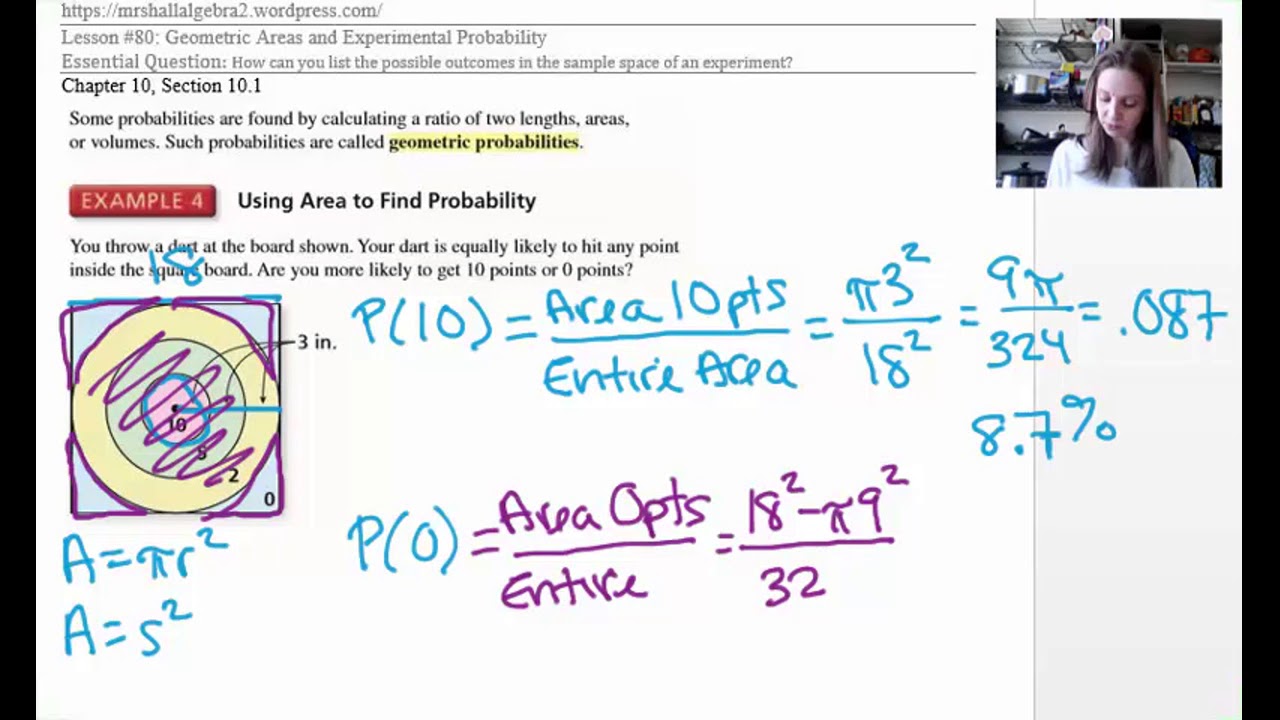 Lesson #80: Geometric Areas and Experimental Probability - YouTube