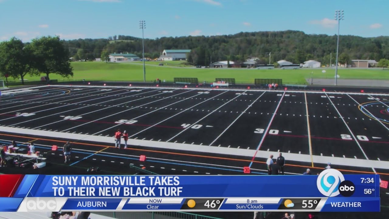 SUNY Morrisville takes to their new black turf - YouTube