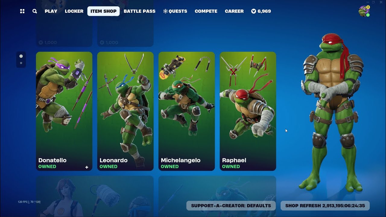 TMNT - The Ninja Turtles in Fortnite - Itemshop preview - YouTube