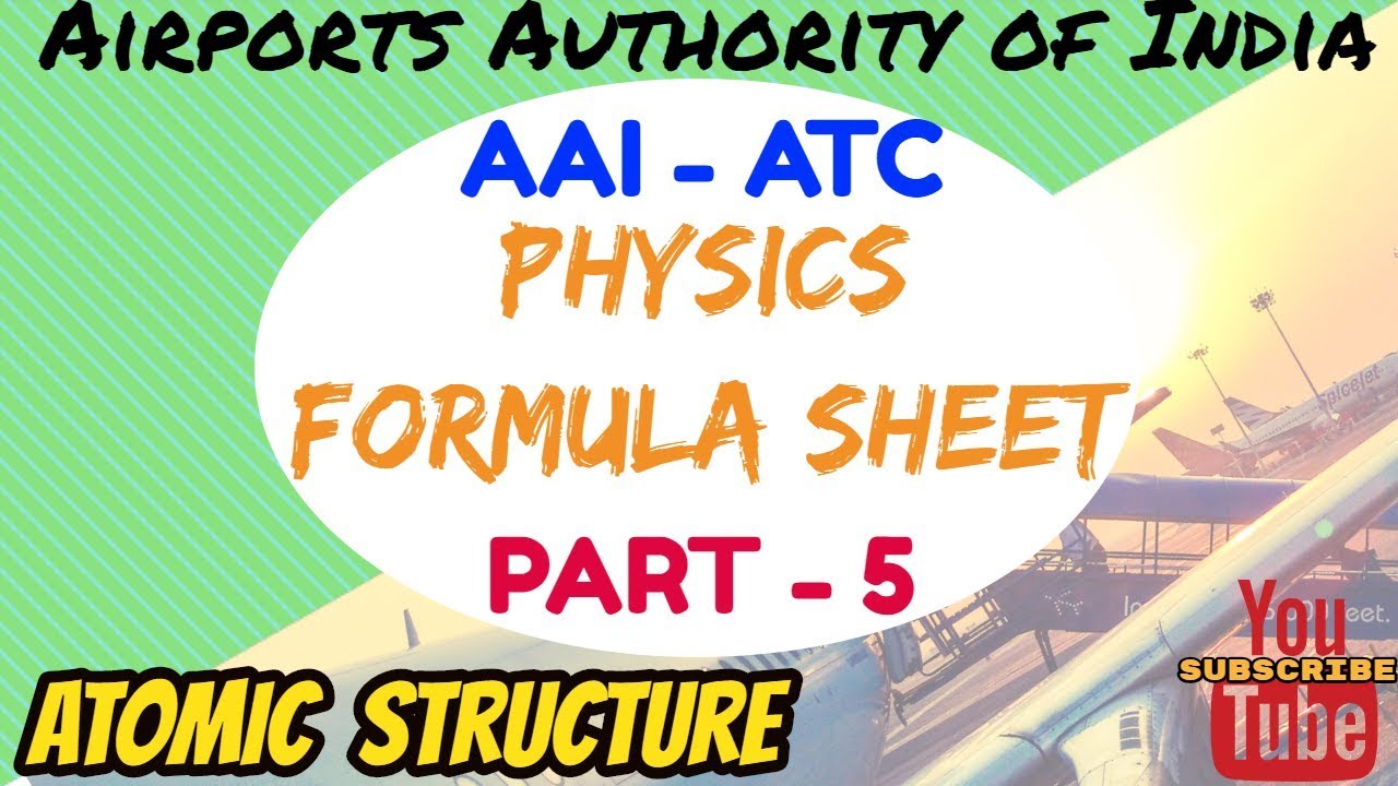 PHYSICS Formula Sheet Part - 5 || Atomic Structure || IIT JEE || 12th ...
