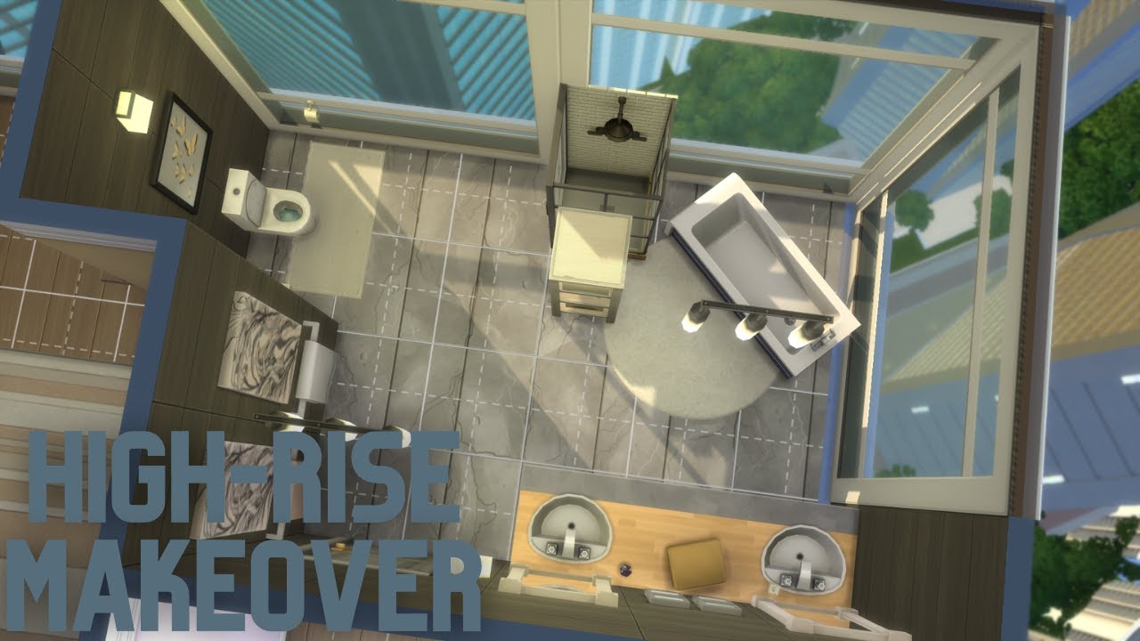 High-rise Bathroom Makeover | Sims 4 Speed Build - YouTube