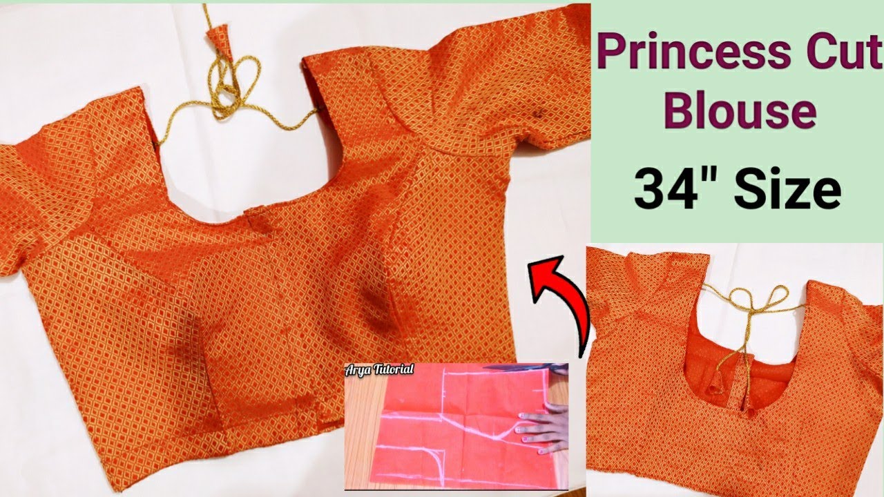 34-size-princess-cut-blouse-cutting-and-stitching-simple-and-easy