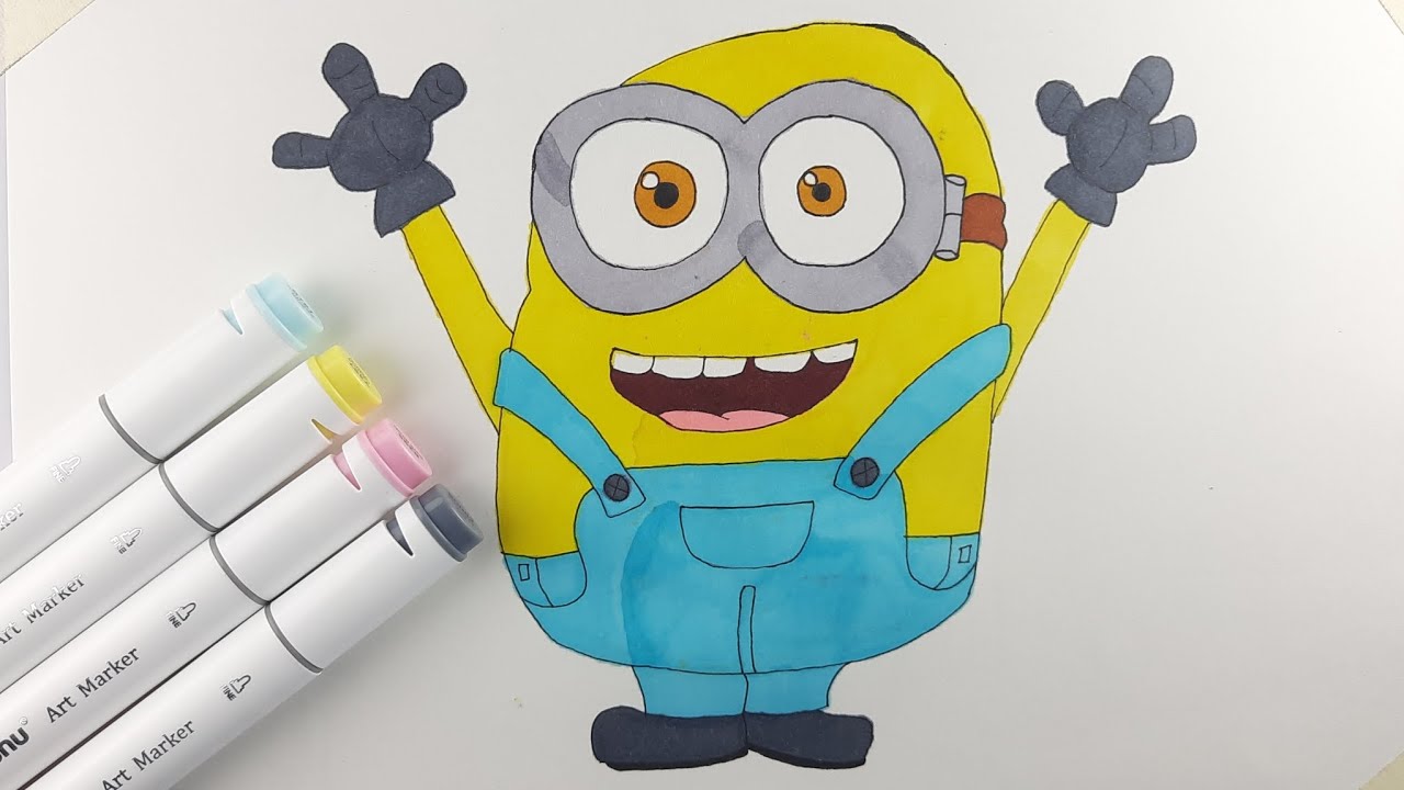 How to draw Bob the Minion | 100 Days Drawing Challenge | Day 13 - YouTube