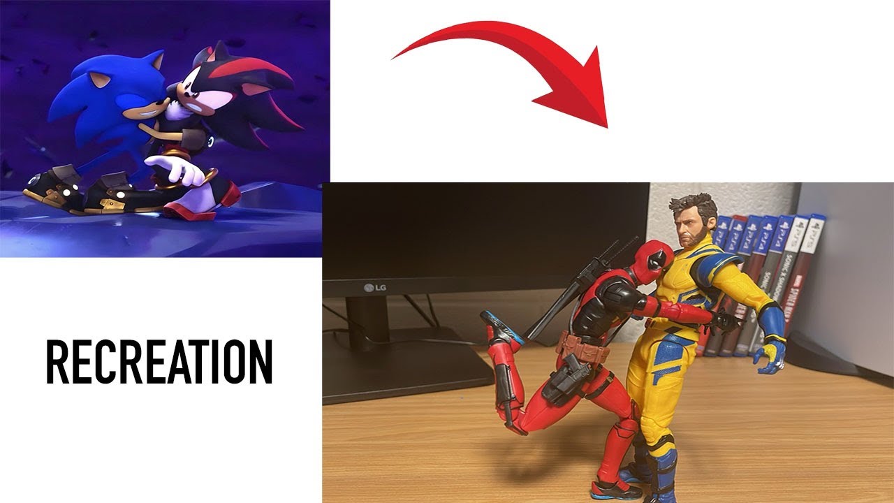 Recreating Sonic and Shadow moments from Sonic Prime with Deadpool and ...