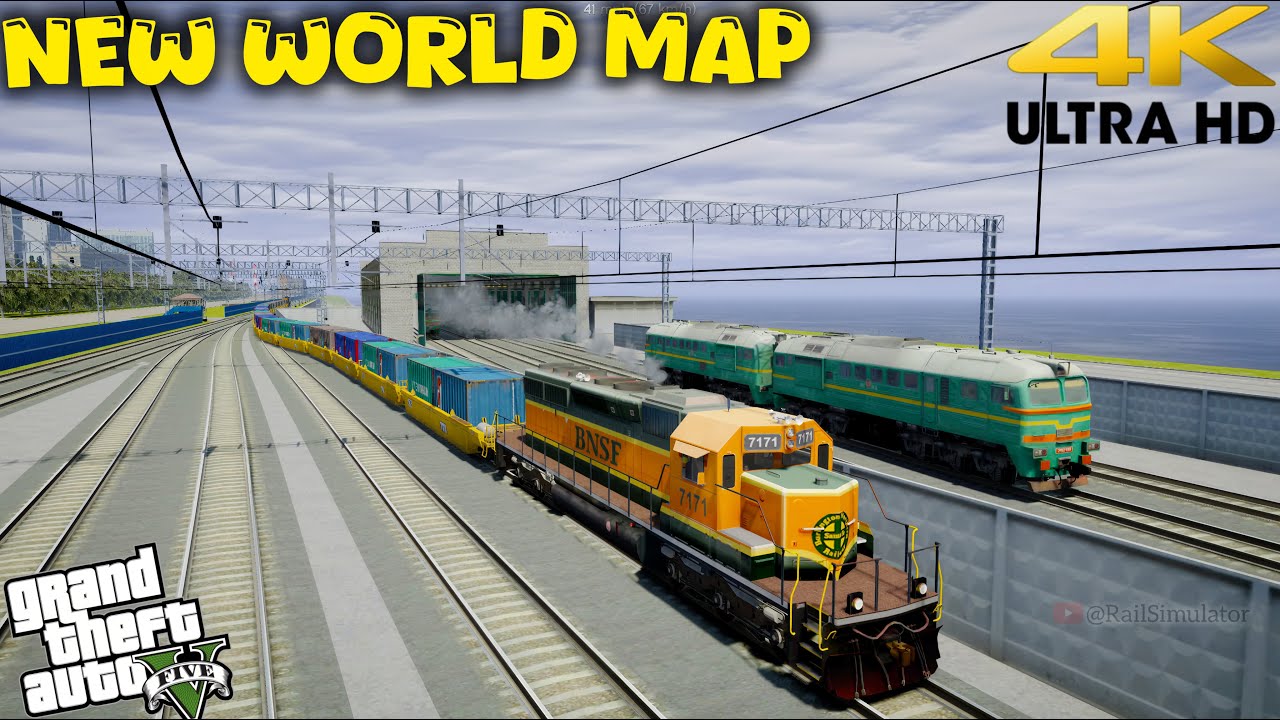 BNSF Freight Train Journey in GTA V | Full New Map Rail Route Gameplay ...
