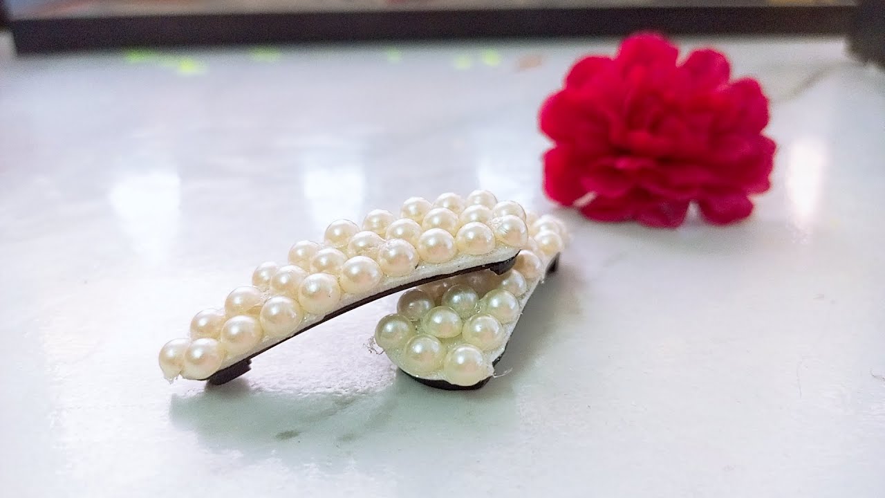 DIY PEARL TICTAC HAIR PIN/HOW TO MAKE CUTE PEARL HAIRPIN/CUTE HAIR PINS ...