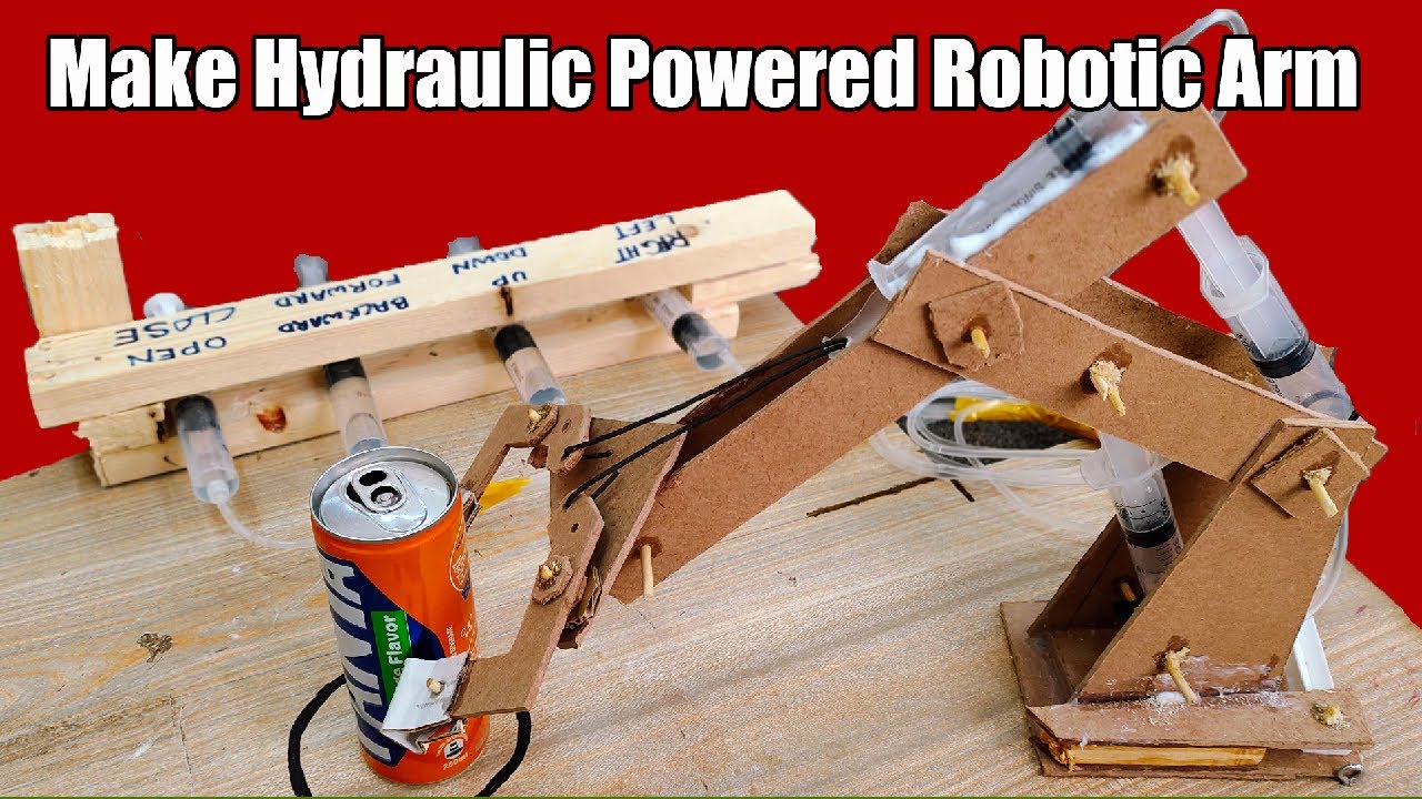 How to Make Hydraulic Powered Robotic Arm | Granny Crafts - YouTube