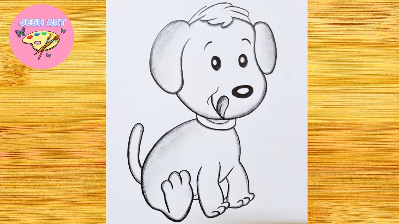 Easy Dog Drawing || How to draw a cute Dog || Drawing for beginners ...