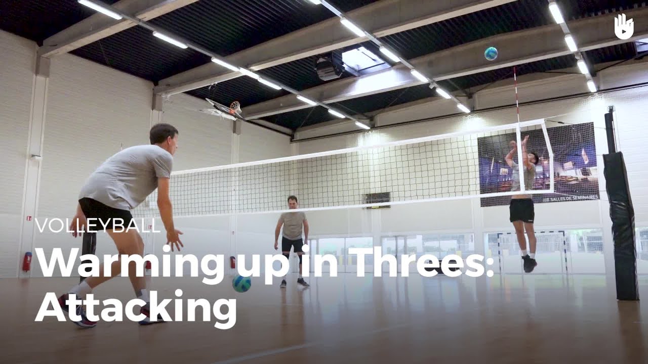 Warming up in threes: attacking | Volleyball - YouTube