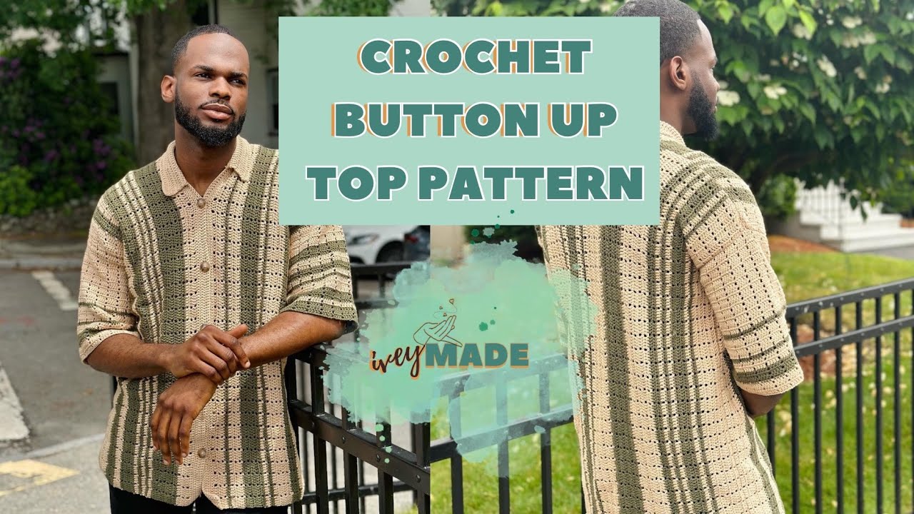 Crochet Summer Button Up Top~ Men, Women, Unisex Crochet Pattern ...