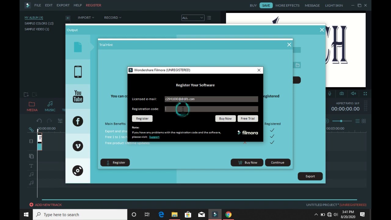 filmora register key - YouTube