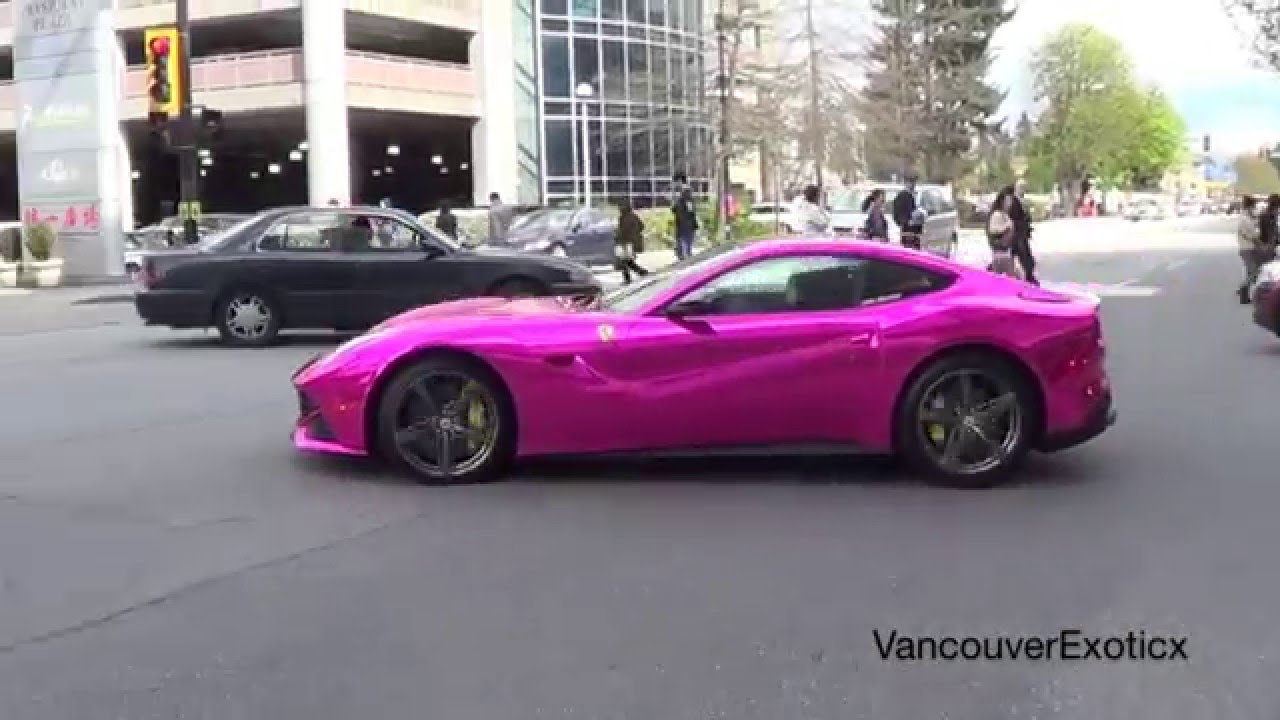 World's First CHROME PINK Ferrari F12 Berlinetta - YouTube