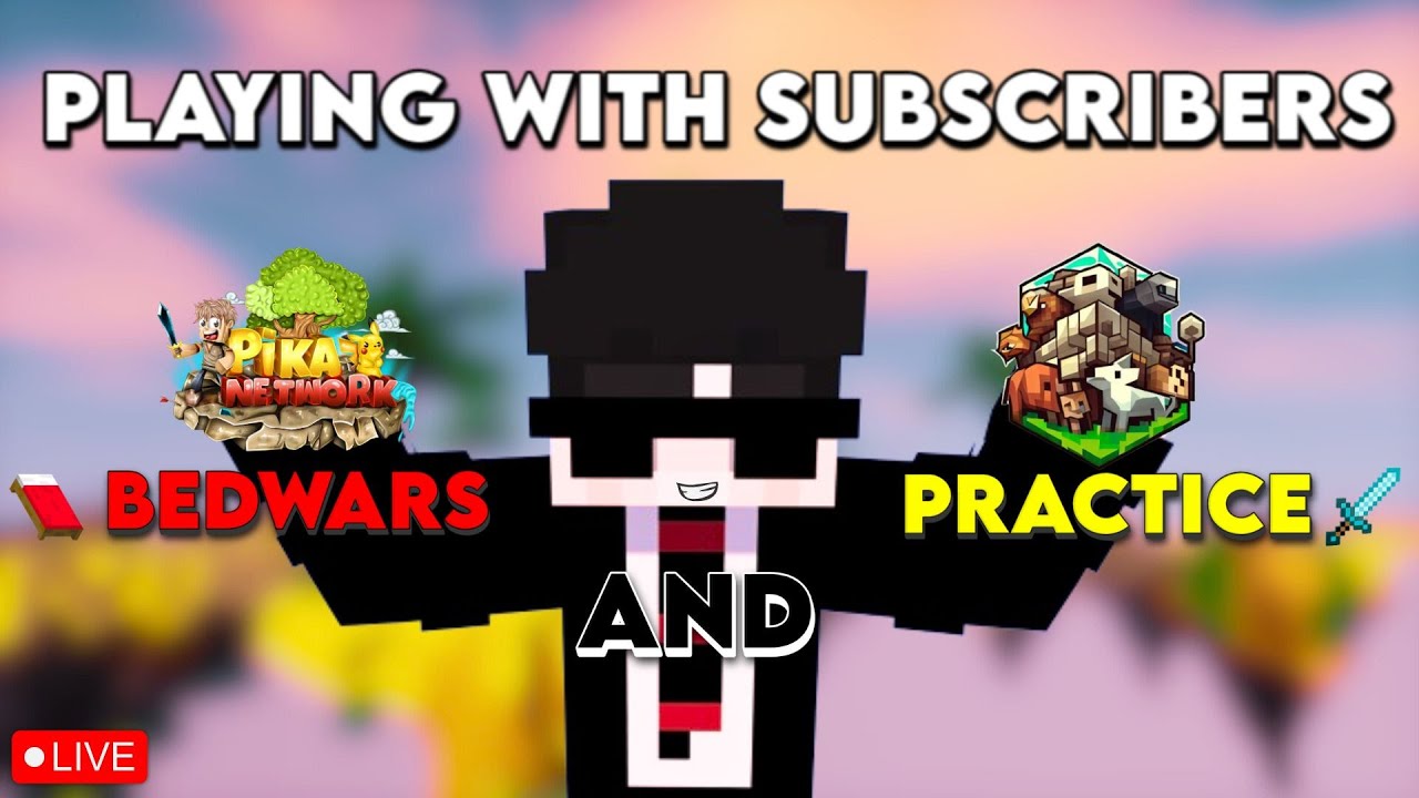 Minecraft Live | Playing With Subscribers | PikaNetwork Bedwars | AyorMc Practice - YouTube