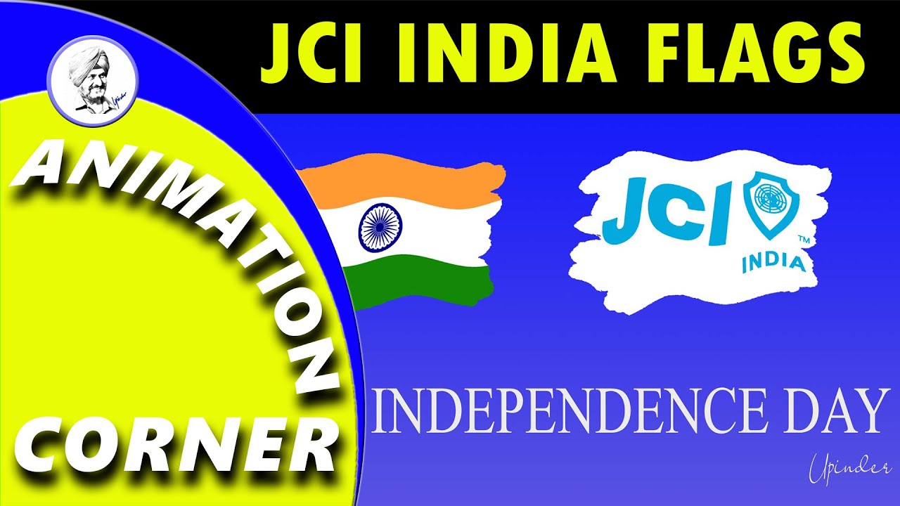 JCI INDIA DAY FLAGS Animation Corner Tricolor Abstract INDEPENDENCE DAY ...