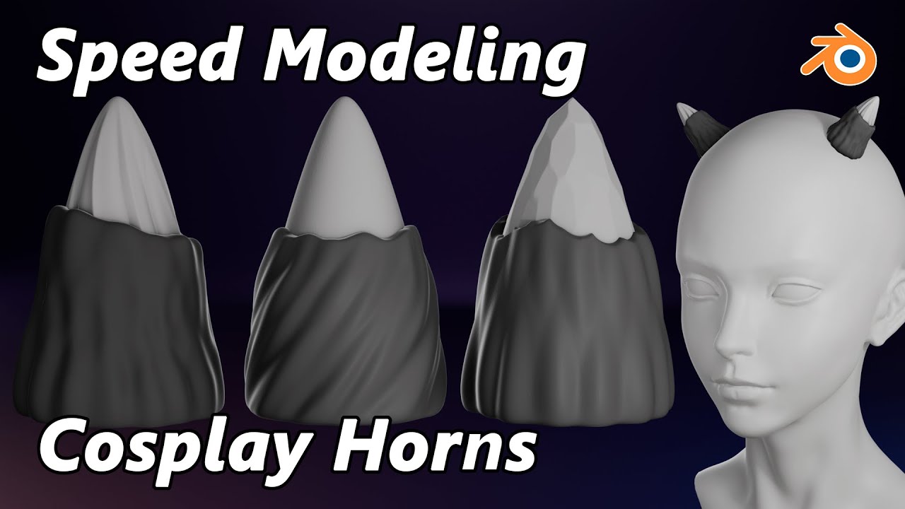 Cosplay horns | Timelapse in Blender for 3d Print - YouTube