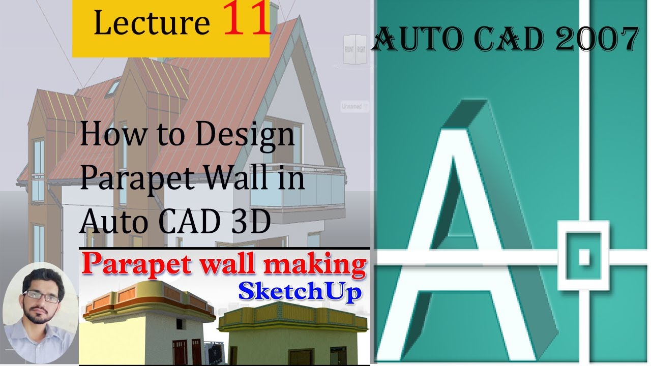 How To Design Parapet Wall Border in AutoCAD - Parapet Design - YouTube