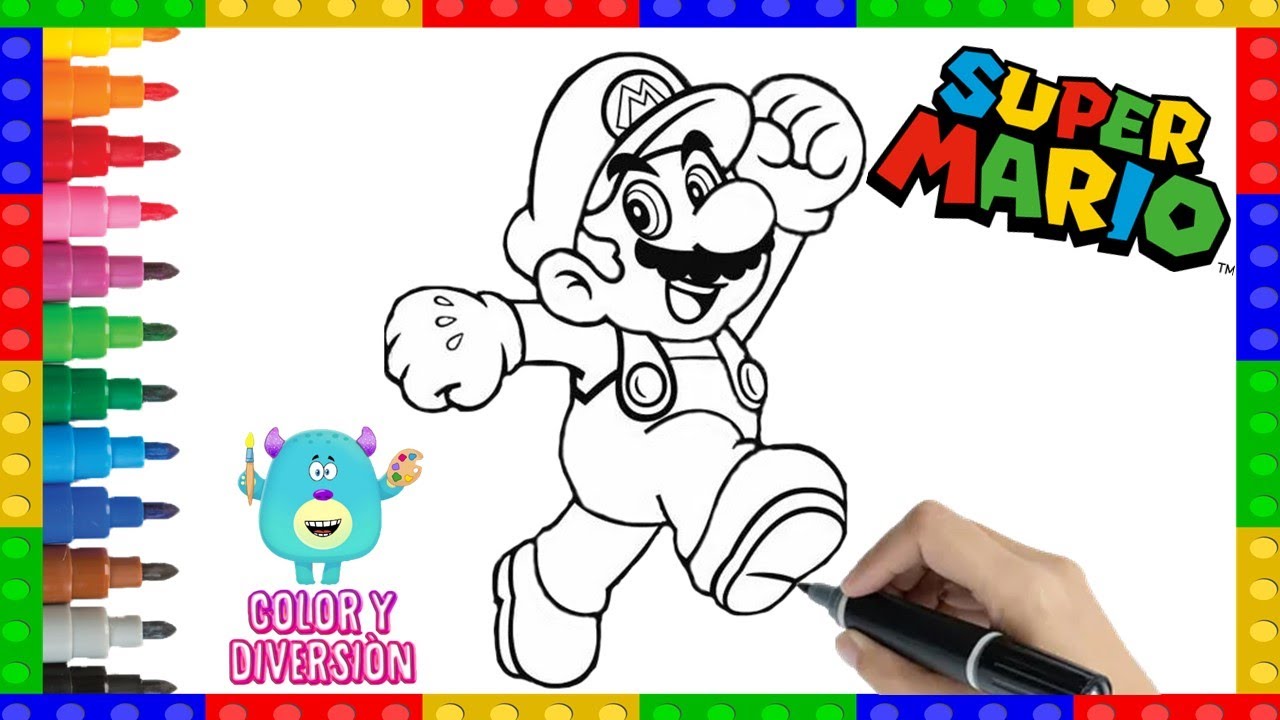Cómo Dibujar y Colorear a Mario Bros. Dibujos fáciles para niños - con ...