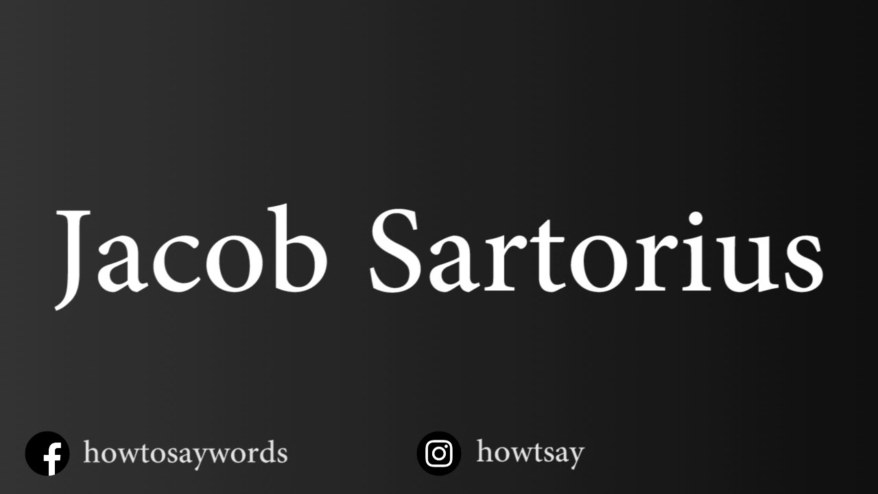 How To Pronounce Jacob Sartorius - YouTube