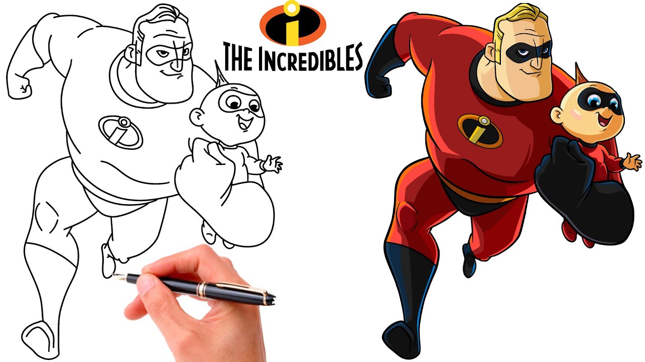 How To Draw MR. INCREDIBLE From The Incredibles | The Incredibles ...
