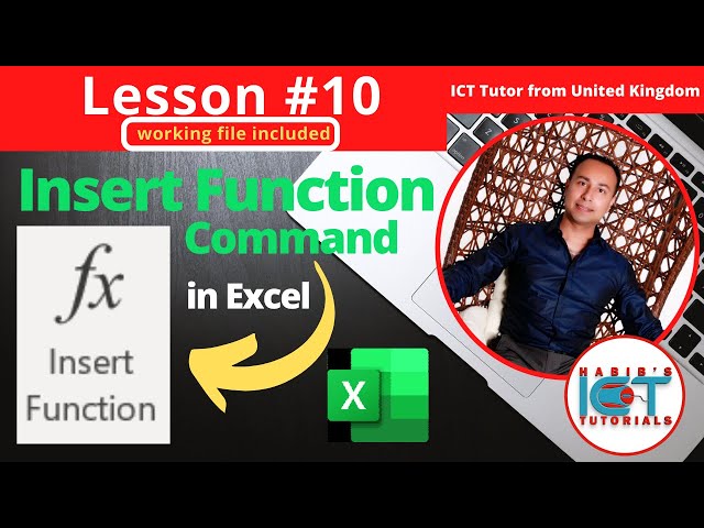 Lesson 10 How To Use The INSERT FUNCTION Command In Excel FREE Excel Lesson 10 How To Use The INSERT FUNCTION Command In Excel FREE Excel