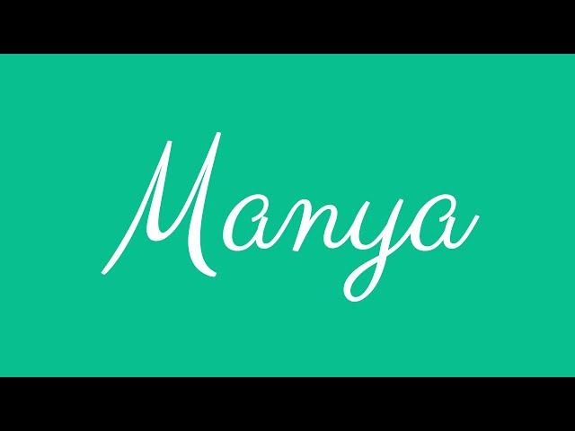 Manya Name Logo Learn How To Sign The Name Manya Stylishly In Cursive