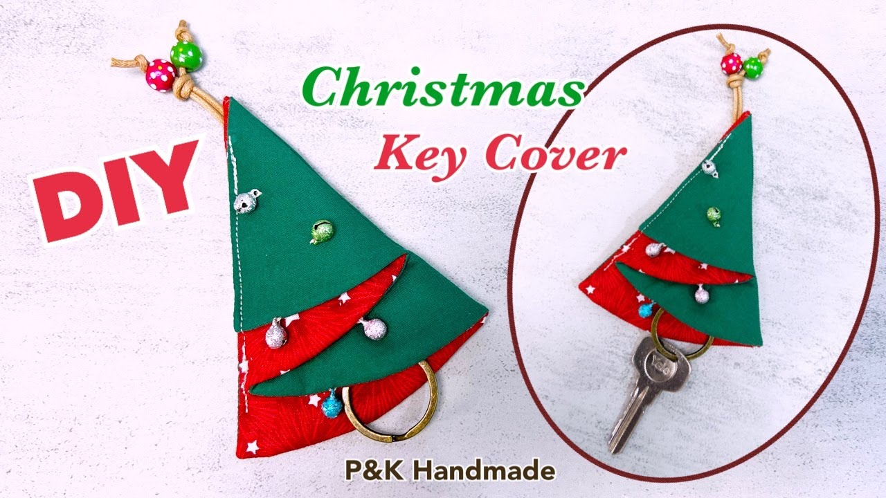 Super Easy🎄How to Make Christmas Key Cover💗Diy Key Cover Sewing ...