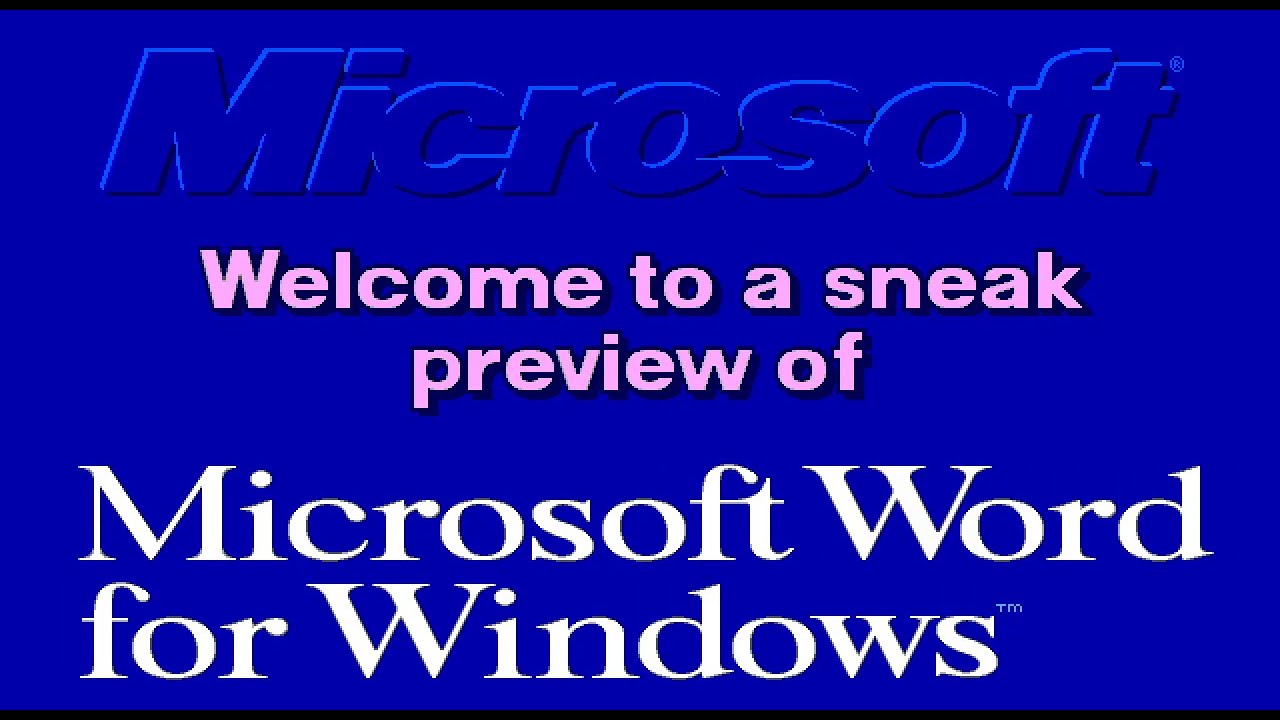 Microsoft Word for Windows Demo - 1991/05 - YouTube
