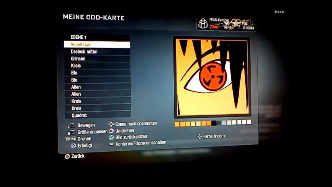 CoD Black OPS Playercard - Sharingan Tutorial - YouTube