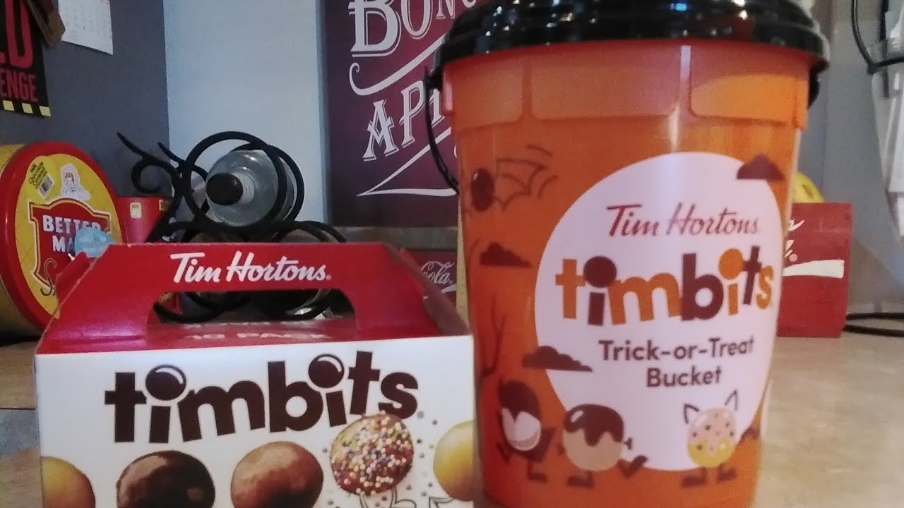 Tim Hortons NEW Trick-or-Treat Bucket Filled With Over 30 Timbits!🍩🎃 ...