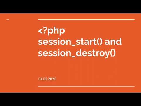 php session_start() & session_destroy() - YouTube