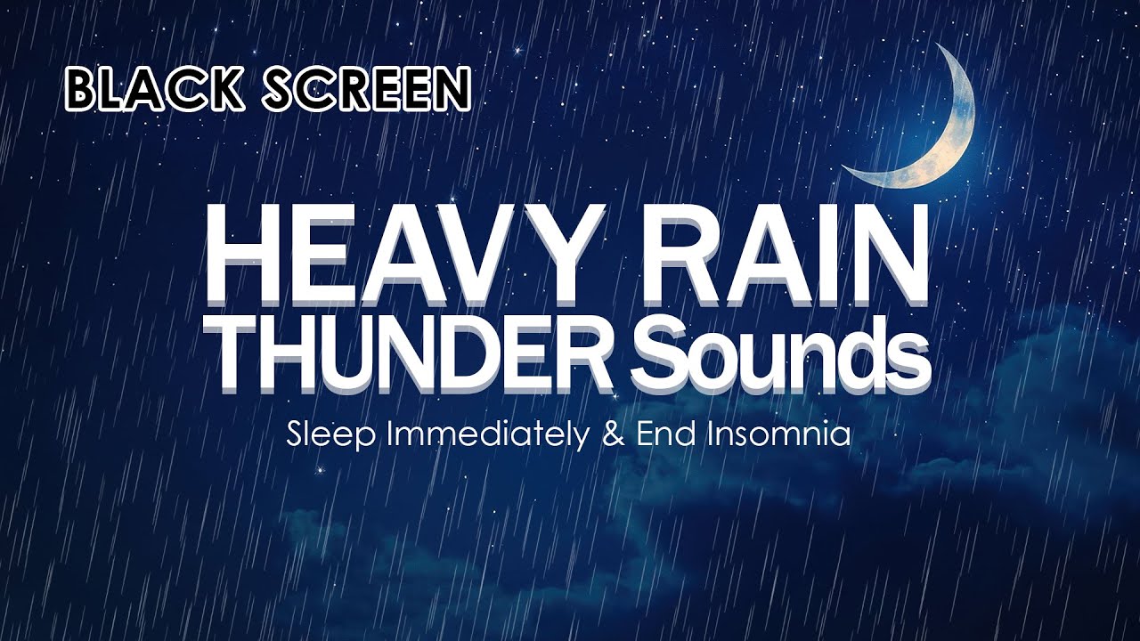 RAIN to Sleep Immediately & End Insomnia - Dark Screen - Rain to Block ...