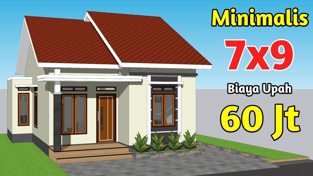 Desain Rumah Minimalis Sederhana 7x9 Meter 3 Kamar - YouTube