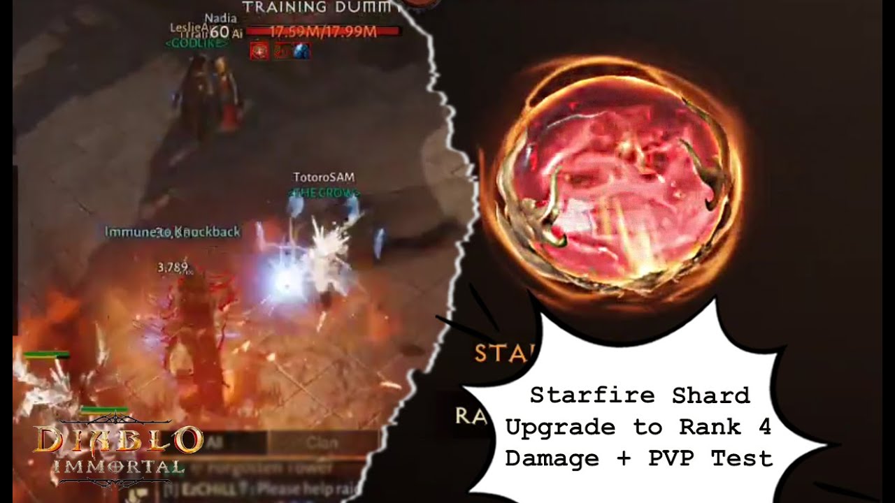STARFIRE SHARD Rank 4 Damage + PVP Test | Diablo Immortal - YouTube