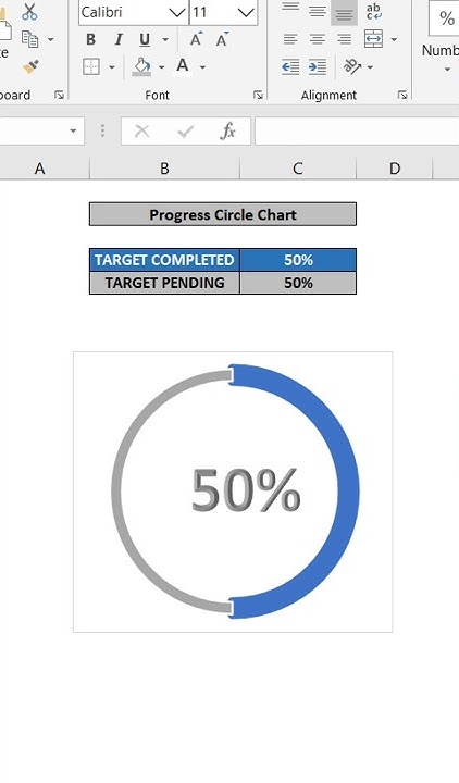 🚀 Progress Circle Chart 📈 Excel Exceltips Msexcel Exceltricks Trending Youtubeshorts